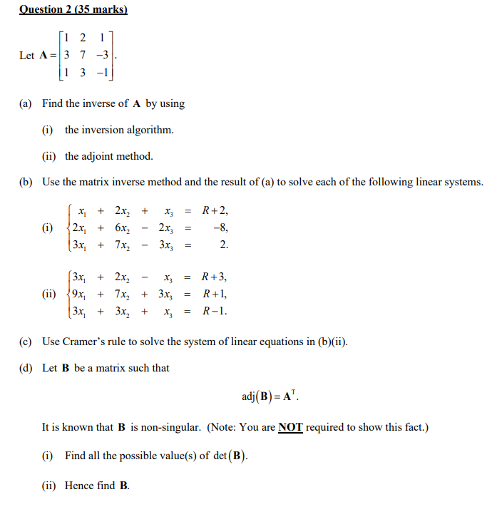Solved A−1=⎣⎡2102145−21−41−4132341⎦⎤Let A=⎣⎡1312731−3−1⎦⎤. | Chegg.com