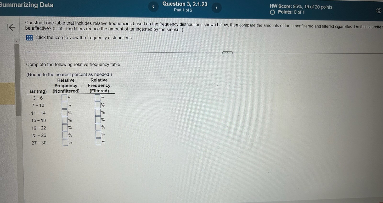 Construct one table that includes relative | Chegg.com