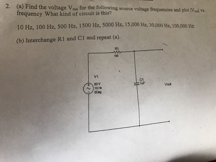 Solved 2. (a) Find the voltage Vout for the following source | Chegg.com