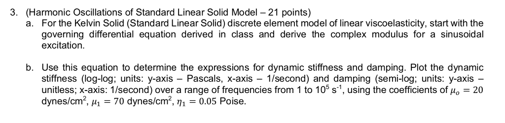 3. (Harmonic Oscillations of Standard Linear Solid | Chegg.com