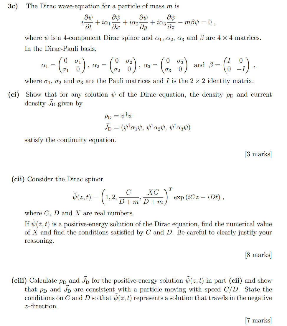 Solved 3) The Klein-Gordon wave-equation in natural units is | Chegg.com