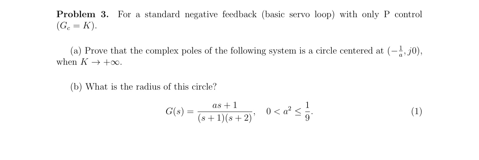 Solved Problem 3. For a standard negative feedback (basic | Chegg.com