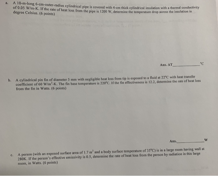 Solved ter-radius cylindrical pipe is covered with 4-cm | Chegg.com