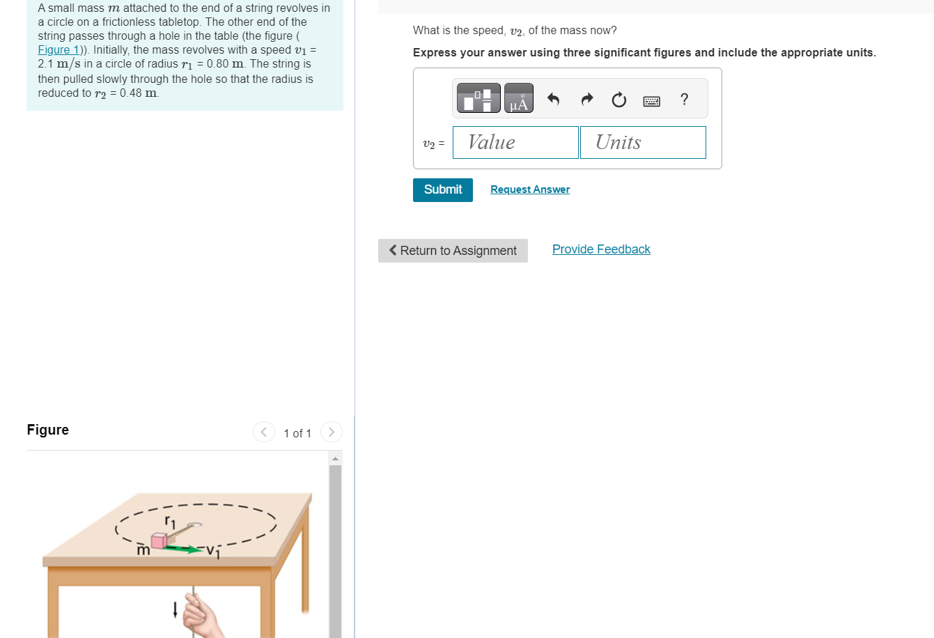 Solved A small mass m attached to the end of a string | Chegg.com