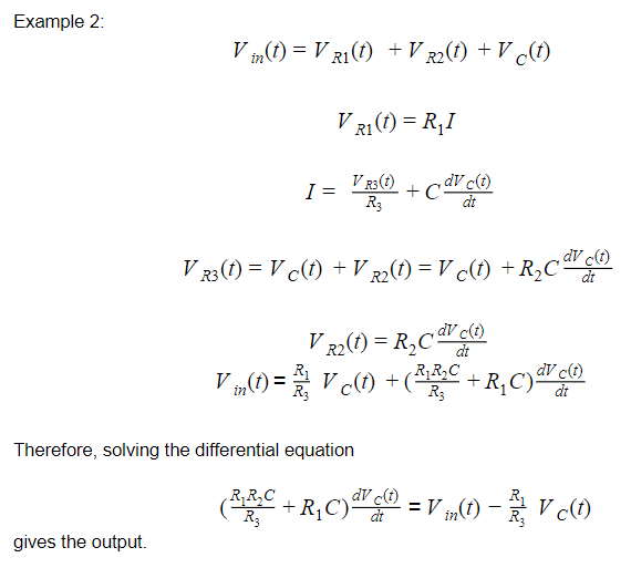 Solved Example 2: Vin(t) = V R1(t) + V R2(t) + V (t) V ri(t) | Chegg.com