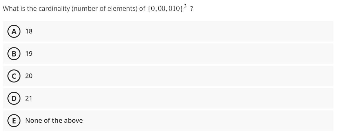 Solved What is the cardinality (number of elements) of | Chegg.com