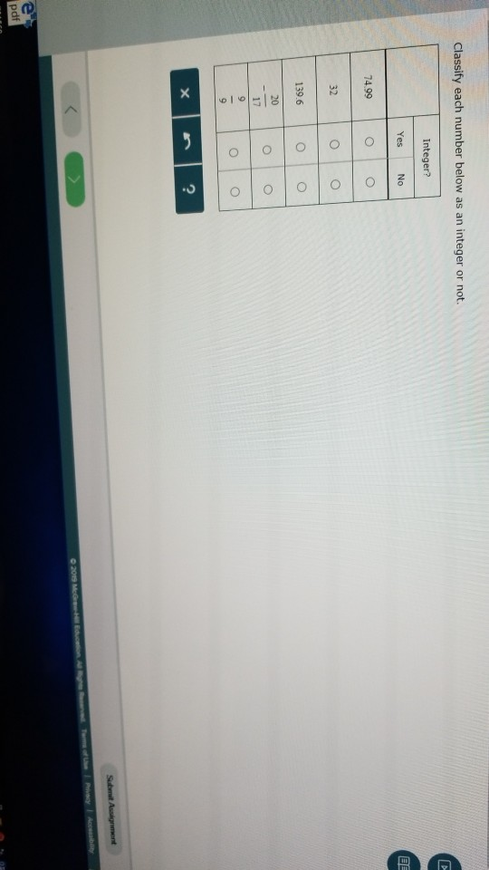 Solved Classify each number below as an integer or not. | Chegg.com