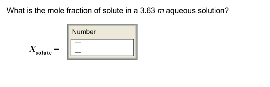 Solved What is the mole fraction of solute in a 3.63 m | Chegg.com