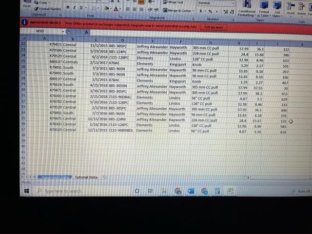 Cabinet Accessory Company: Sales, Cost, and Gross | Chegg.com