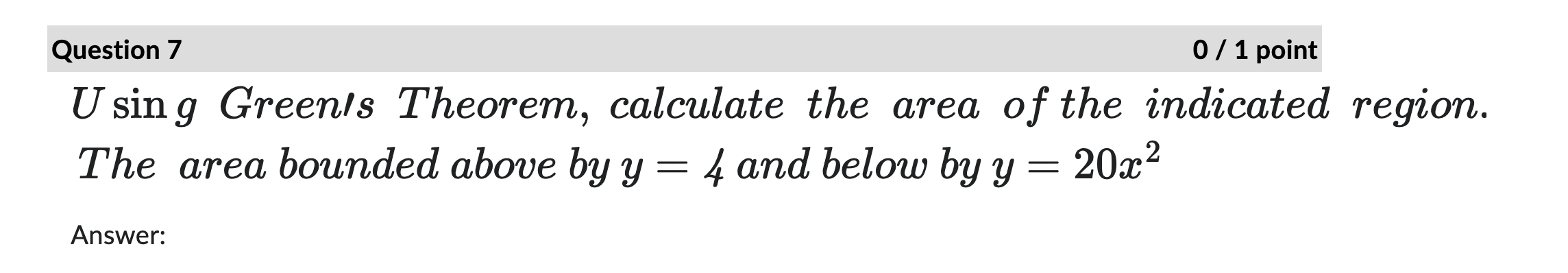 Solved Using Green's Theorem, calculate the area of the | Chegg.com