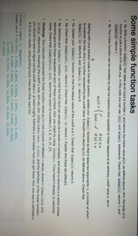 Huber loss function The Huber loss function (or just | Chegg.com