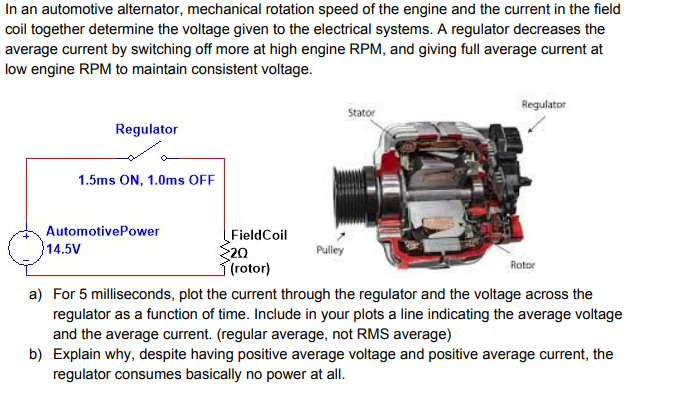 In an automotive alternator, mechanical rotation | Chegg.com