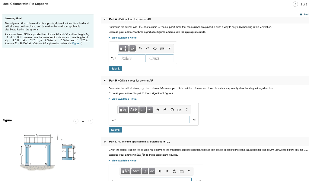 Solved Ideal Column with Pin Supports