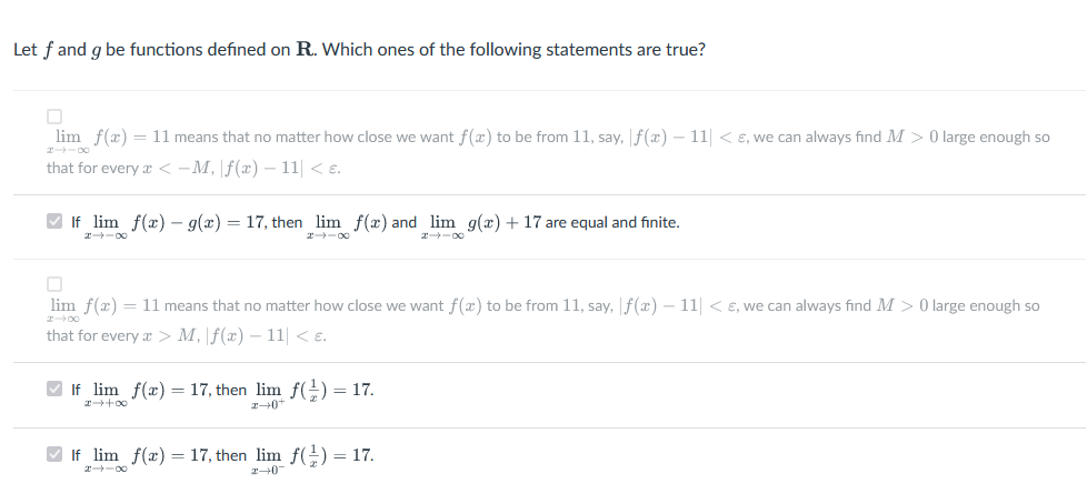 Solved Let f and g be functions defined on R. Which ones of | Chegg.com