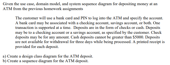 Solved Given the use case, domain model, and system sequence | Chegg.com