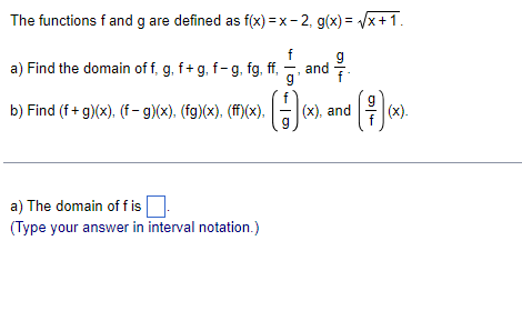 Solved The functions f and g are defined as | Chegg.com