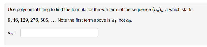 Solved Use polynomial fitting to find the formula for the | Chegg.com