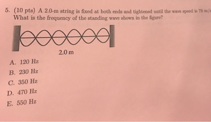 Solved A 2.0-m string is fixed at both ends and tightened | Chegg.com