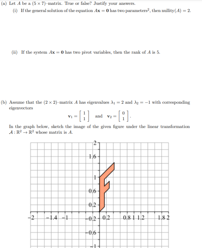 Solved (a) Let A be a (5 x 7)-matrix. True or false? Justify | Chegg.com