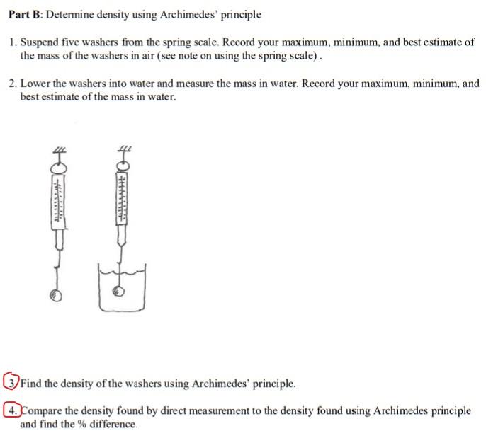 Solved Part B: Determine density using Archimedes' principle | Chegg.com