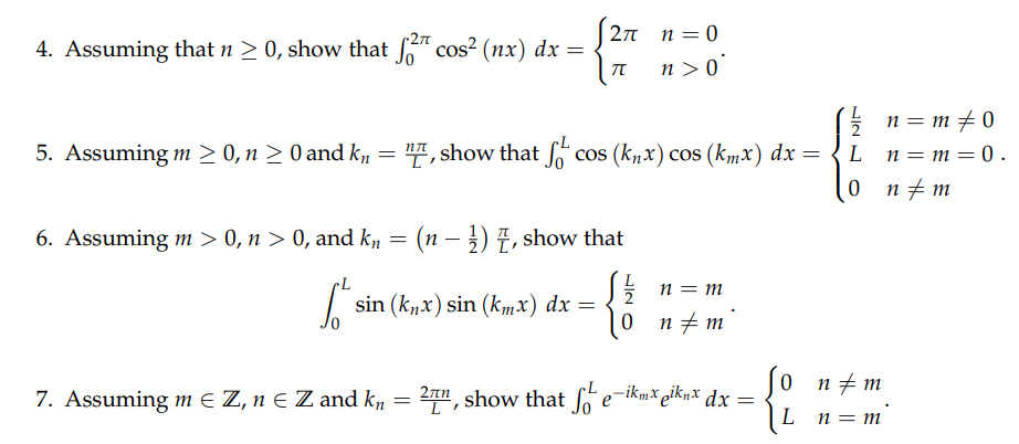 Solved Problem 2 Derive the following integrals by hand. In | Chegg.com