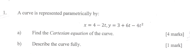 Solved A curve is represented parametrically by: | Chegg.com