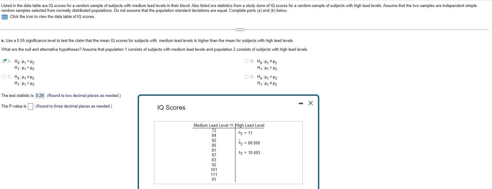 Solved random samples selected from normally distributed | Chegg.com