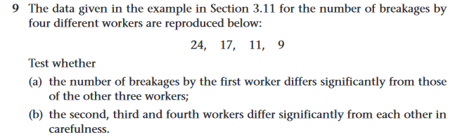 Solved The data given in the example in Section 3.11 for the | Chegg.com