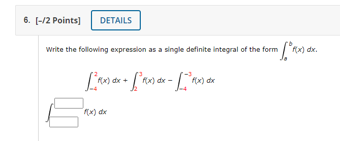 Solved 6. [-/2 Points] DETAILS Write the following | Chegg.com