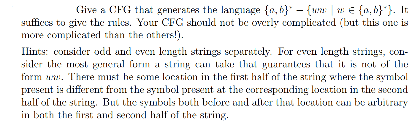 Solved A Give A Cfg That Generates The Language {a B}