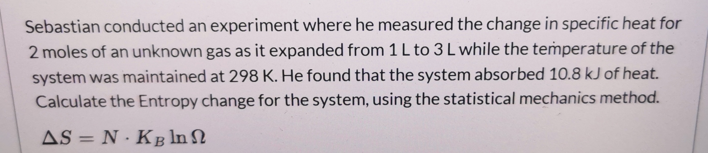 Solved Sebastian conducted an experiment where he measured | Chegg.com