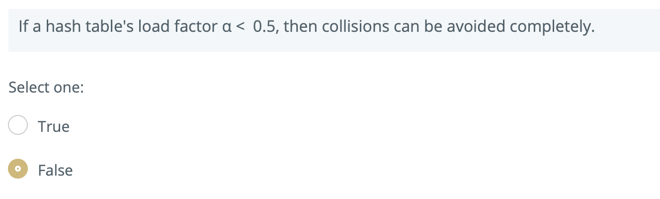 Solved If a hash table's load factor a