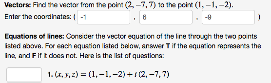 Solved Vectors: Find the vector from the point (2,-7,7) to | Chegg.com