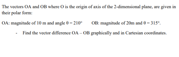 Solved The vectors OA and OB where is the origin of axis of | Chegg.com