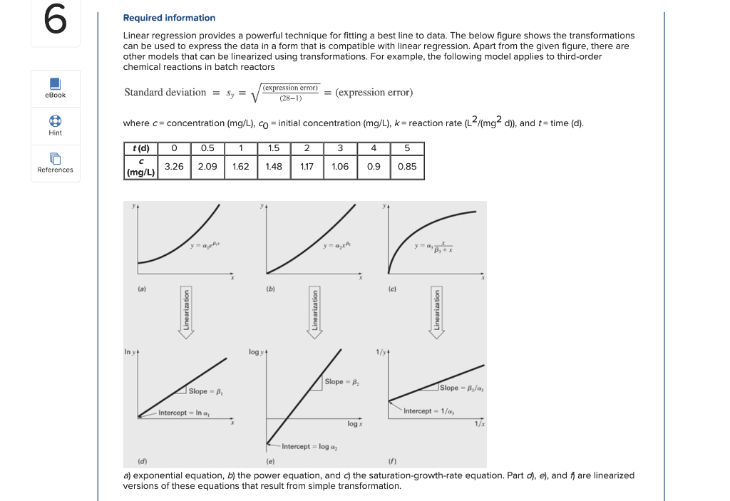6 Required information Linear regression provides a | Chegg.com