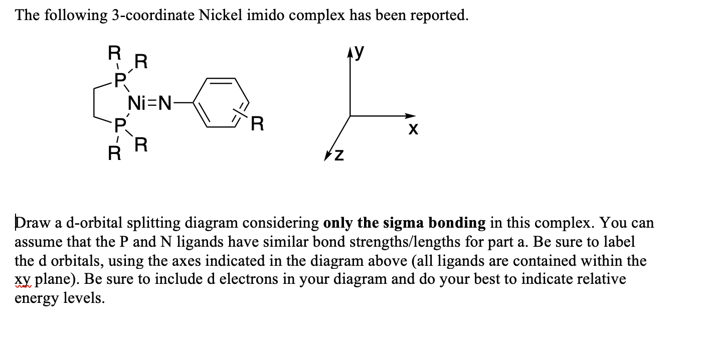 Solved The following 3-coordinate Nickel imido complex has | Chegg.com