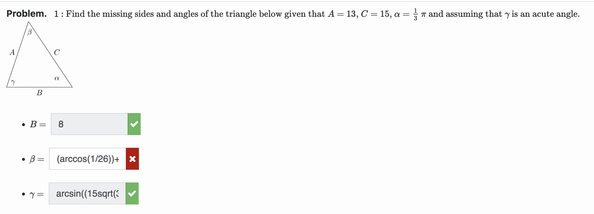 Solved Find the missing sides and angles of the triangle | Chegg.com