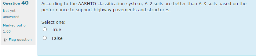 Solved Question 40 According to the AASHTO classification | Chegg.com