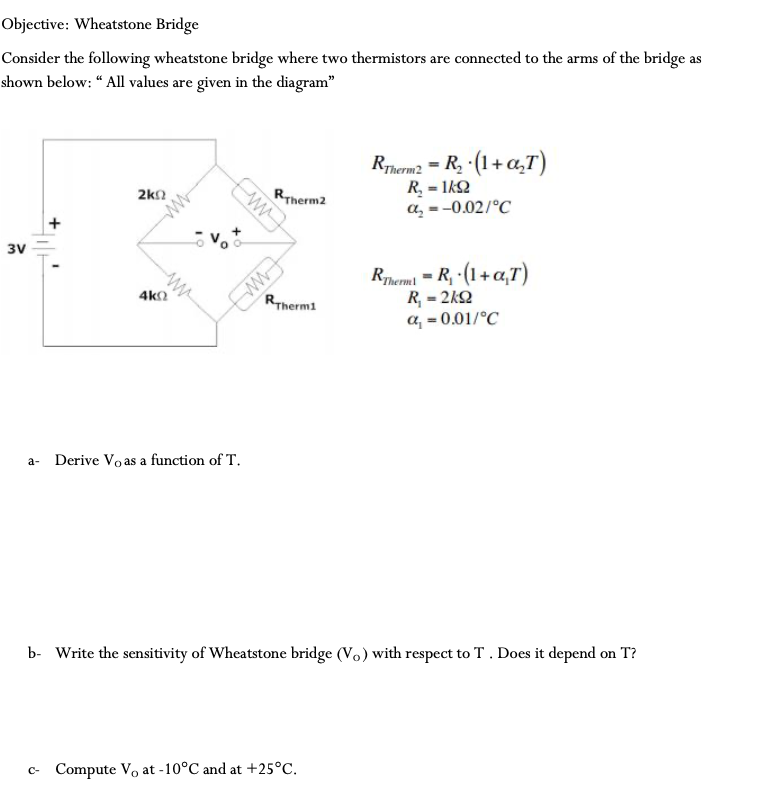 Solved Objective: Wheatstone Bridge Consider the following | Chegg.com