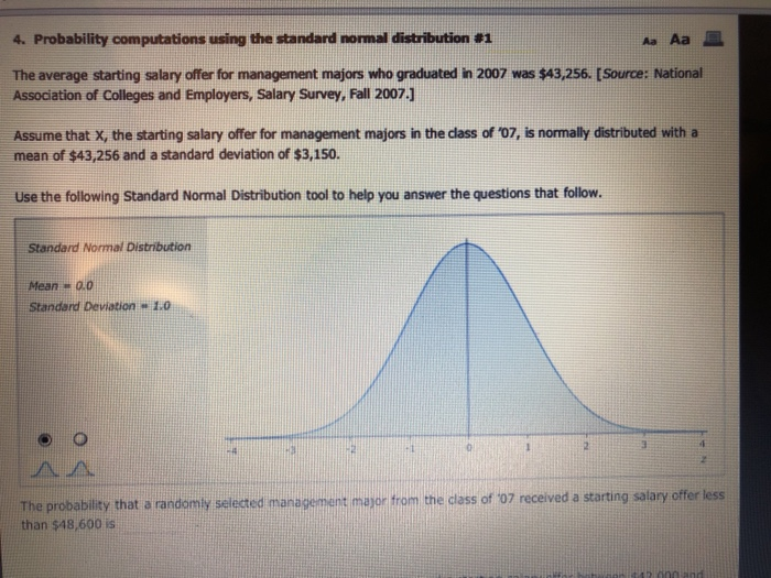 Solved 4. Probability computations using the standard normal | Chegg.com