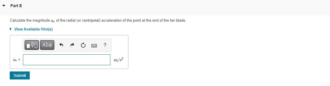 Solved An electric ceiling fan is rotating about a fixed | Chegg.com