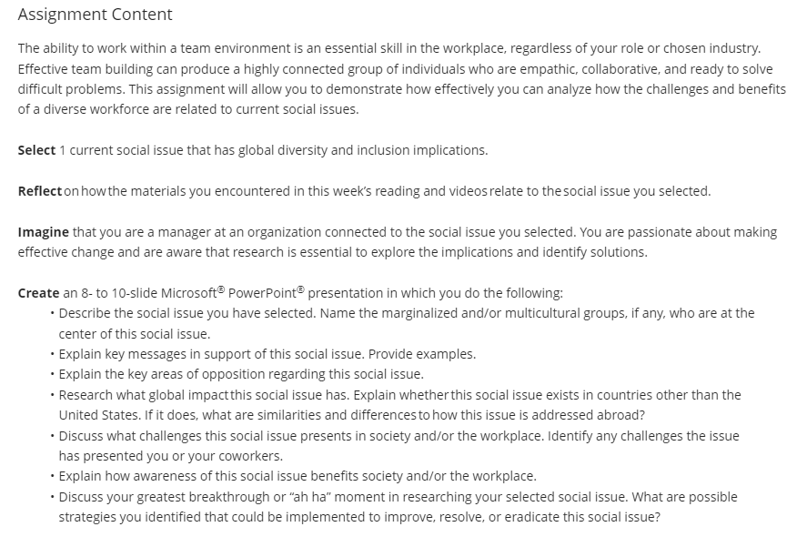 Solved Assignment Content The ability to work within a team | Chegg.com