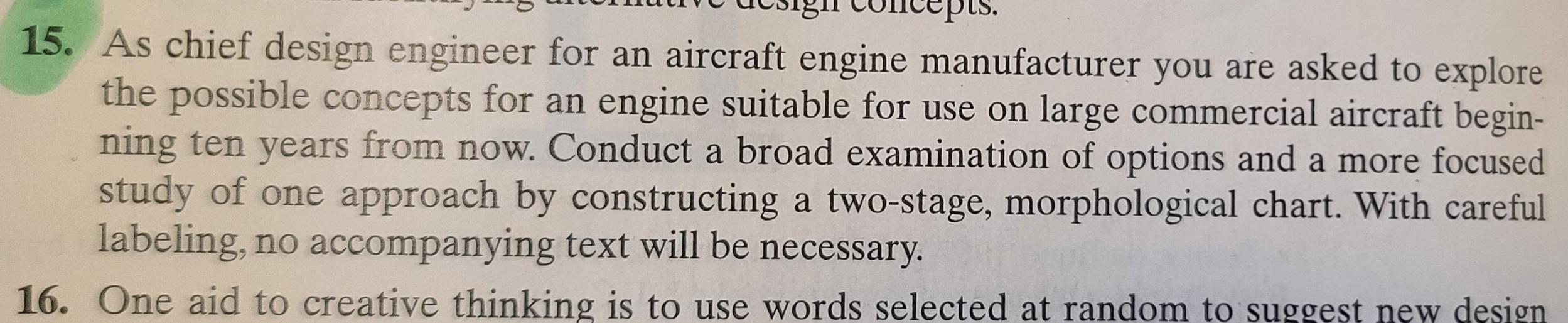 Solved oncepts. 15. As chief design engineer for an aircraft | Chegg.com