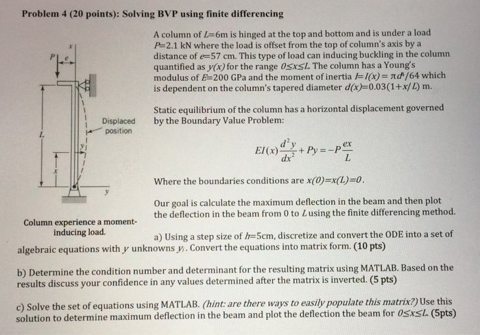 Solved Problem 4 20 Points Solving Bvp Using Finite