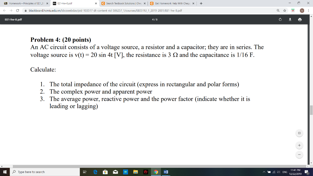 Solved Homework – Principles of EE1_5 X BL EE1-hw-8.pdf X C | Chegg.com