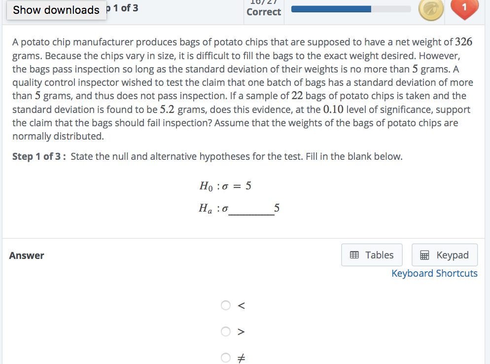 Solved Show downloads p 1 of 3 1 Correct A potato chip | Chegg.com