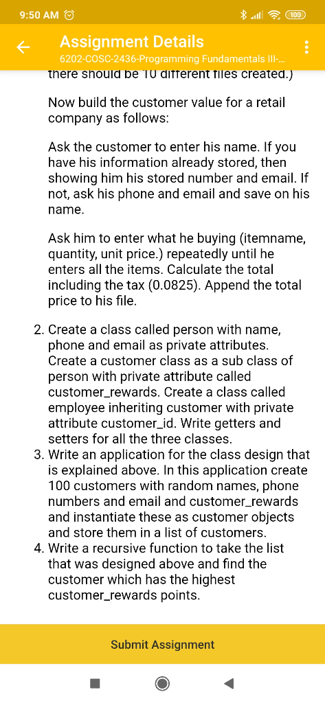 Solved 9:50 AM Ⓡull 100 Assignment Details | Chegg.com