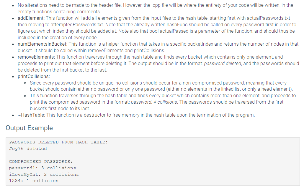 Solved in c++, Make changes onto HashTable.Cpp. 1. return | Chegg.com