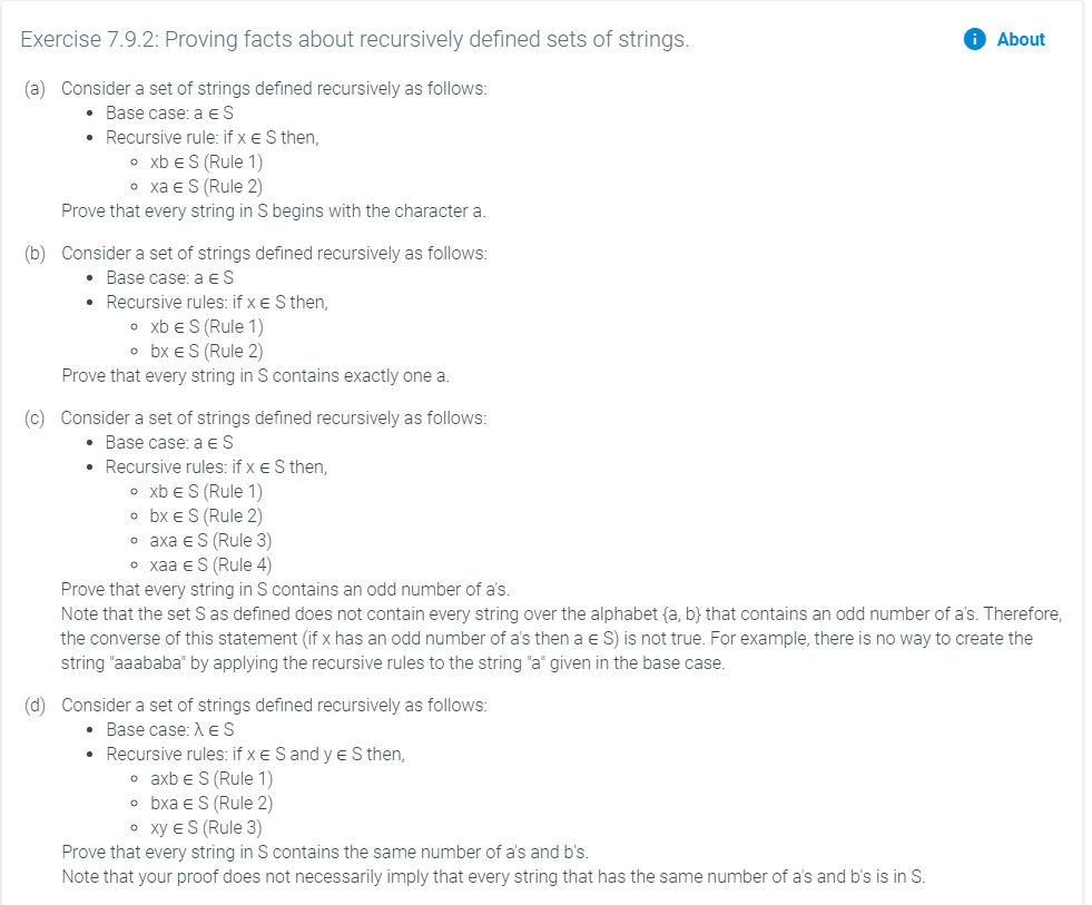 Solved Exercise 792 Proving Facts About Recursively 