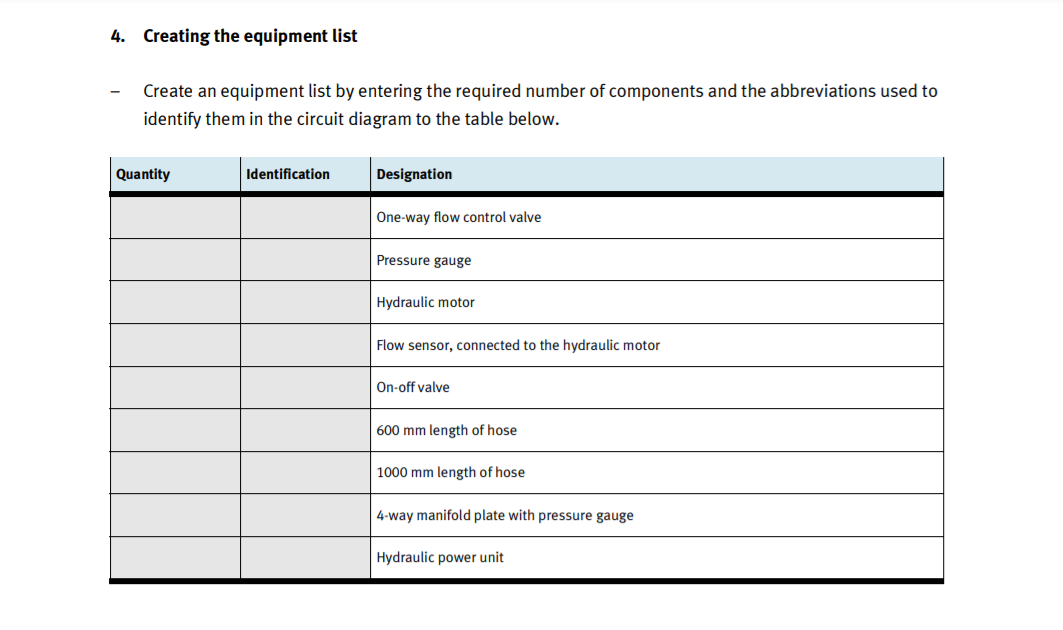 Solved 3. Hydraulic circuit diagram Complete the hydraulic | Chegg.com